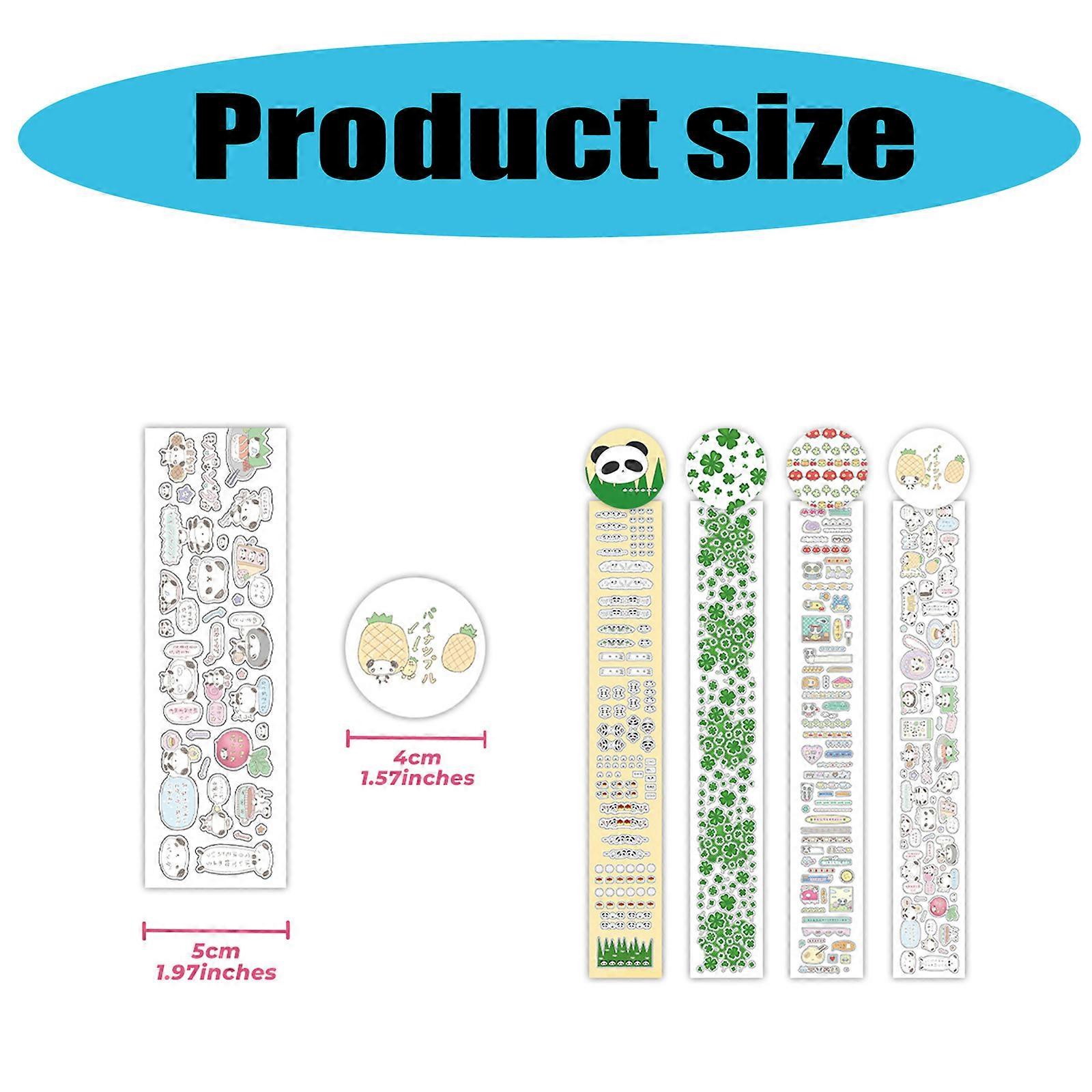Cartoon Panda Theme Paper Tape Roll 2m Clovers Pattern Decal Sticker ...