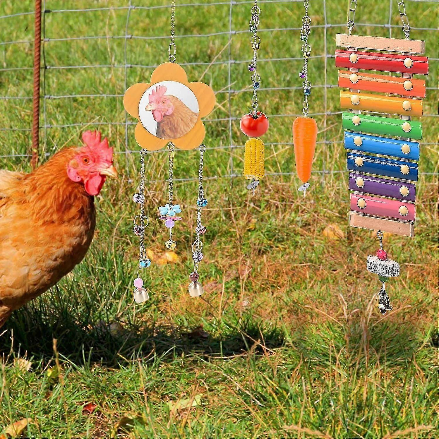 Chicken Toys for Coop 7PCS | Chicken Xylophone | Chicken Swing Set ...