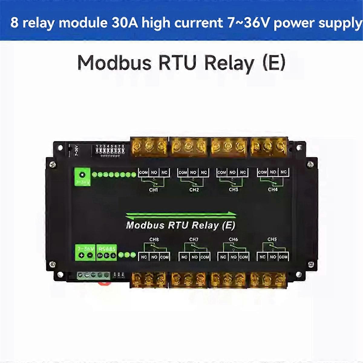 8-Ch RS485 Ethernet Relay Module Modbus RTU Protocol Various Isolation 30A High Current Relay ...