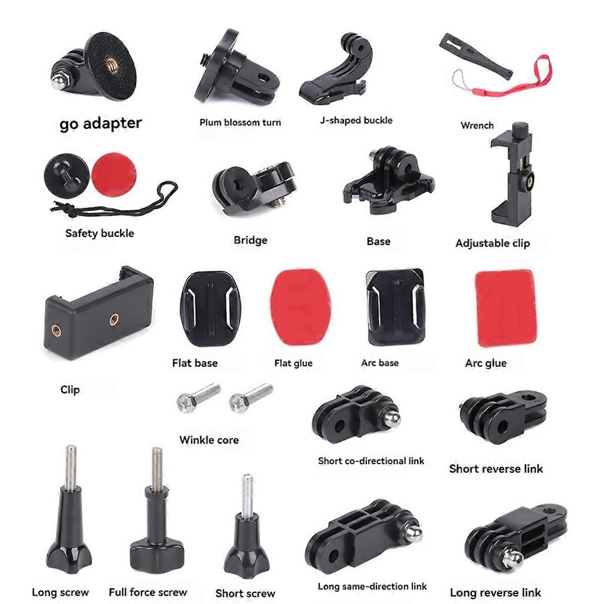 Accessories Kit for Action Camera Accessory Adapter Fixing Bracket ...