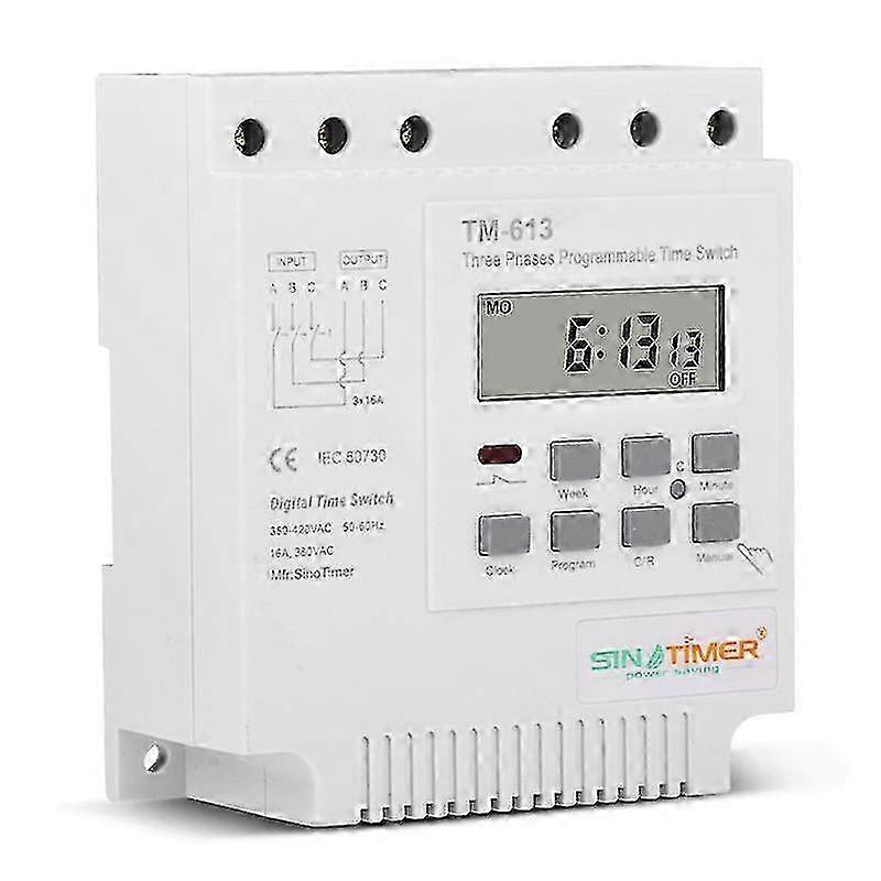 Smart Digital Timer Relay 380V 16A Programmable for Three Phase Power ...