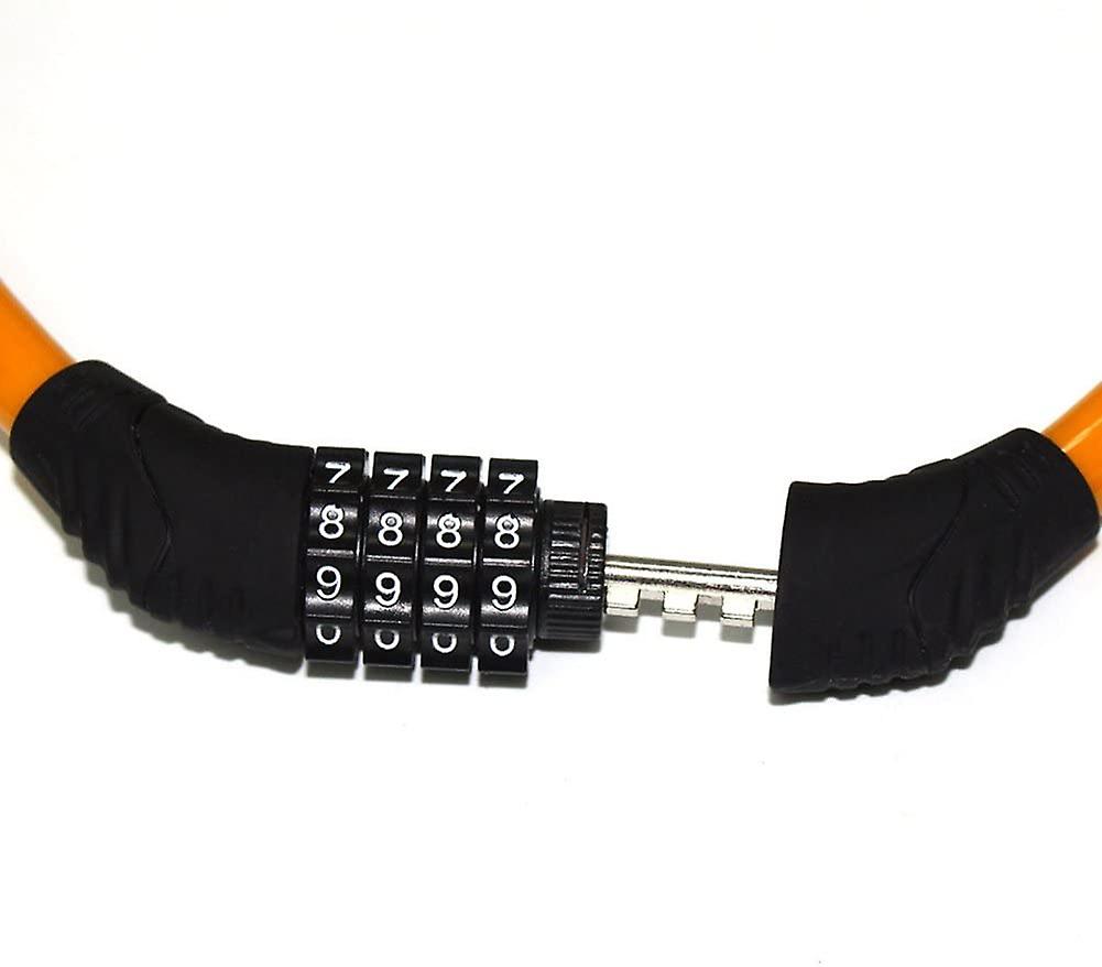 Security Bicycle Lock, 4-digit Number Combination, Cable Lock For ...