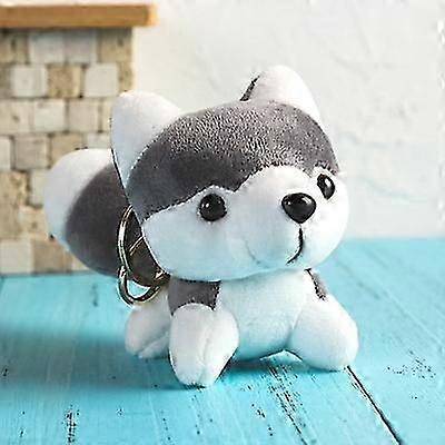Cute Husky 4-inch plush toy mini dog doll keychain school bag pendant ...