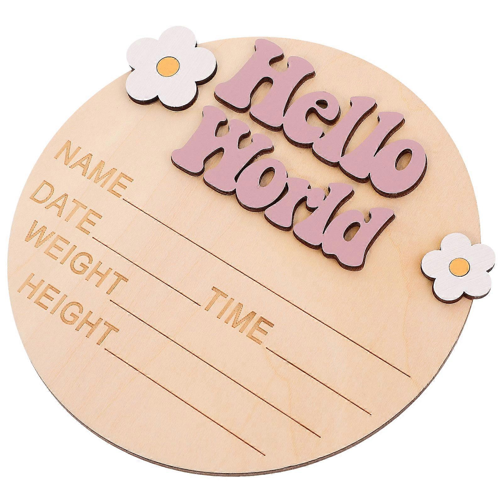 Purple Wood Baby Announcement Sign for Newborn Birth Announcement ...