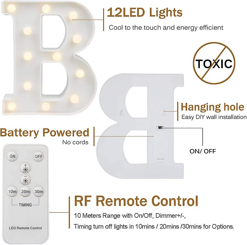 Led Marquee Letter Lights Alphabet Light Up Signs With Timer Remote ...