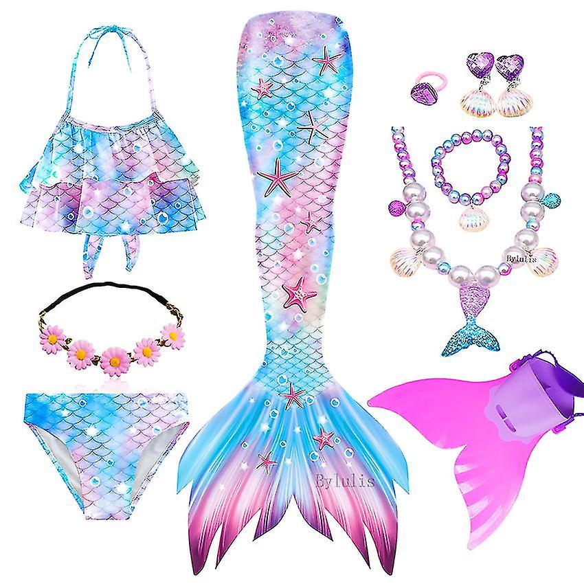 Fantasy Children Mermaid Tails For Swimming For Girls Halloween Cosplay ...