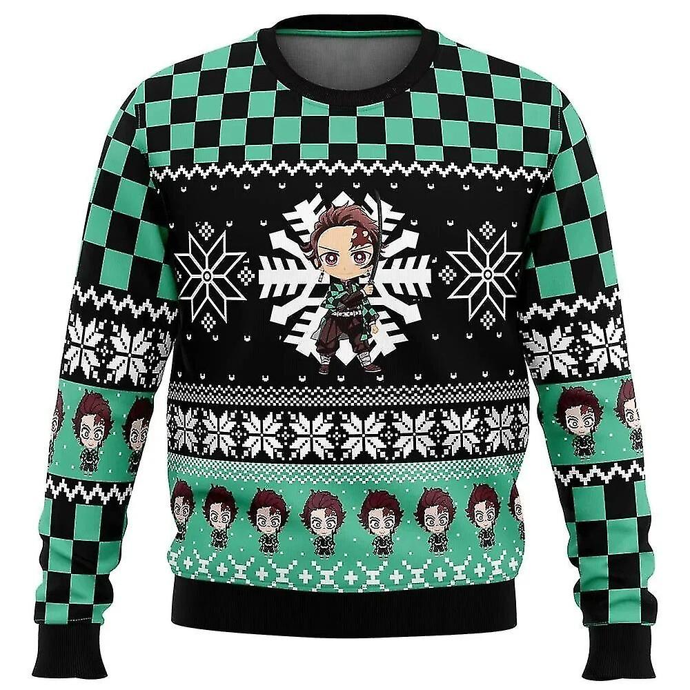 Fire Rengoku Demon Slayer Christmas Sweater Gift Santa Claus Pullover ...