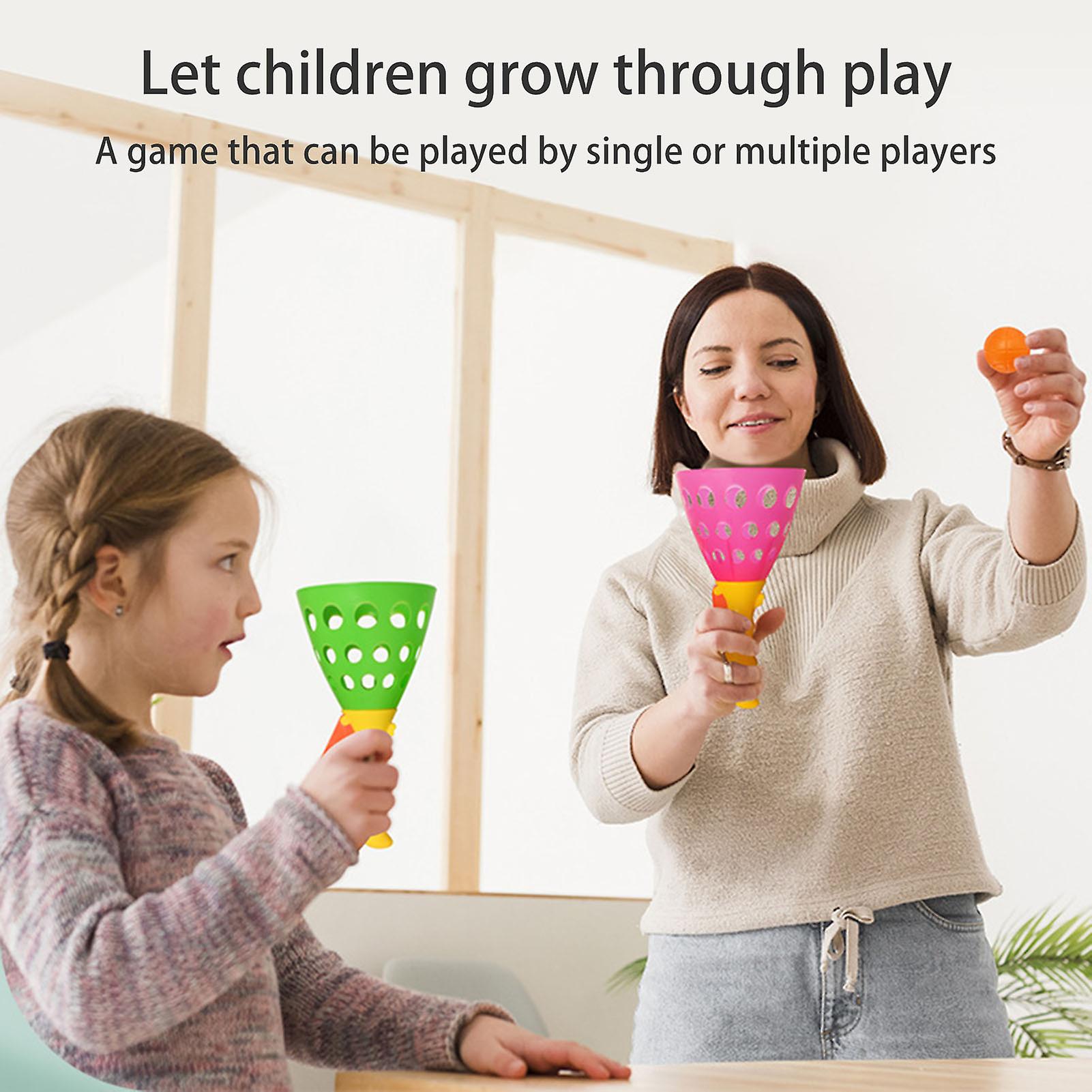 Kids Toss Catch Ball Toy with Launchers Throwing Ball Playground Indoor ...