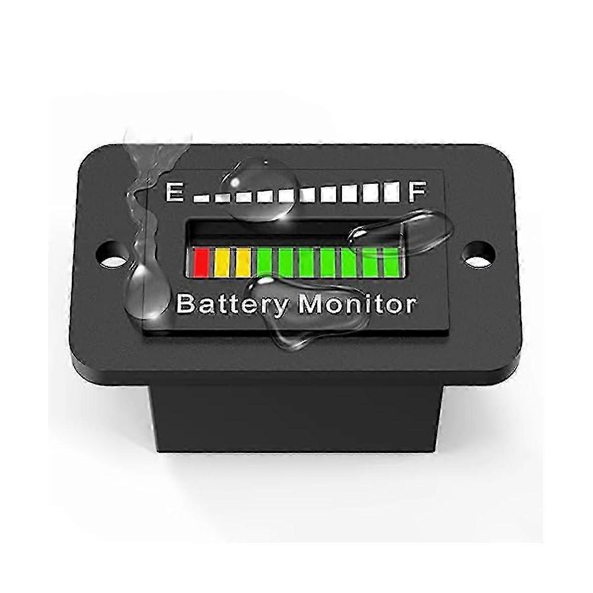 12V 24V 36V 48V 60V 72V LED Battery Monitor Gauge Battery Fuel Gauge ...