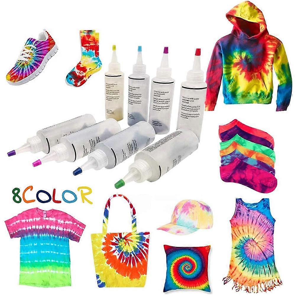 Tie Dye Kits 6/8/10 Colors Tie-Dye Kit Fabric Textile Paints Colorful ...