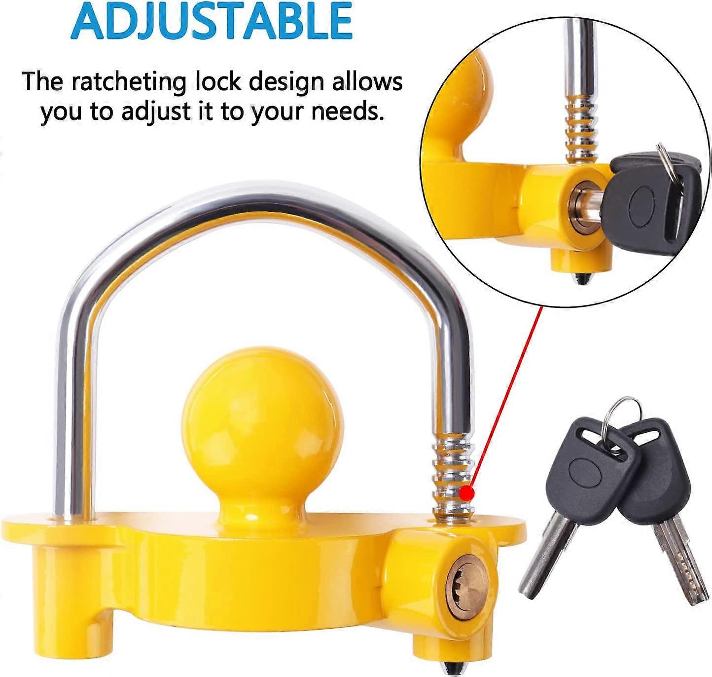 Trailer Ball Lock Hitch Coupler Adjustable Tow Lock Easy Installation ...
