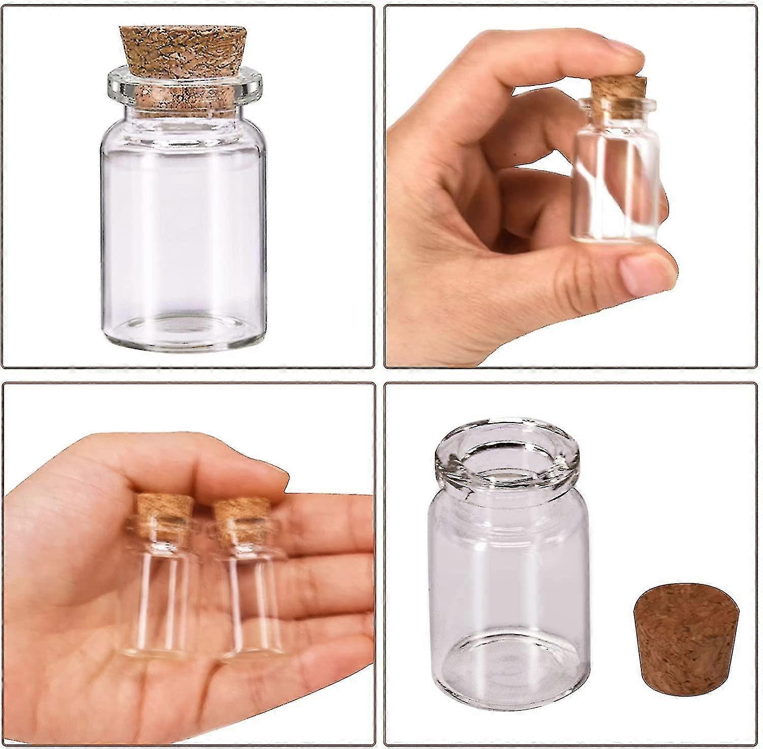 10 Pcs Small Glass Bottles With Cork Lids, Mini Glass Bottles With ...
