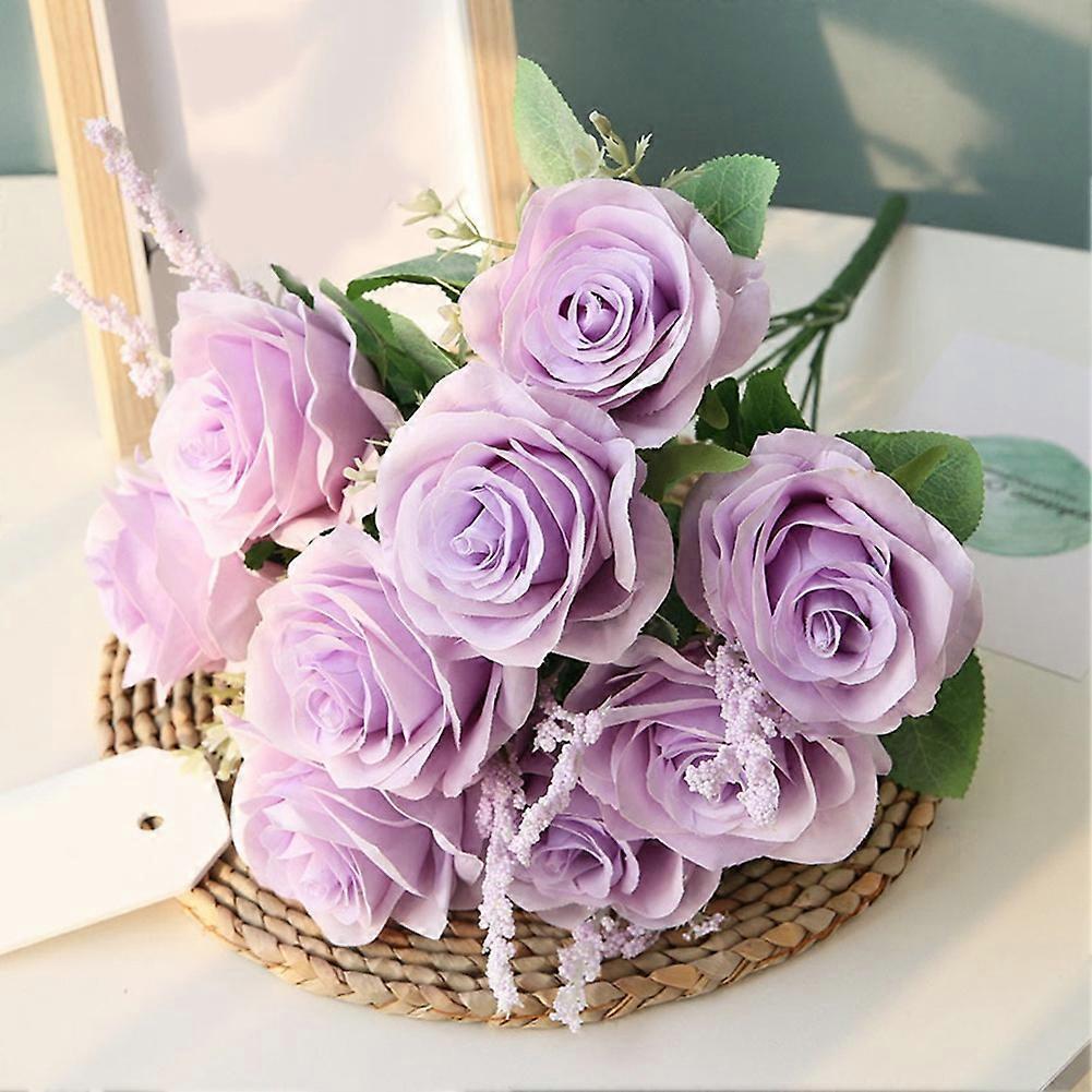 Artificial Blue Roses Flowers Silk Flower Bouquet Artificial Flowers ...