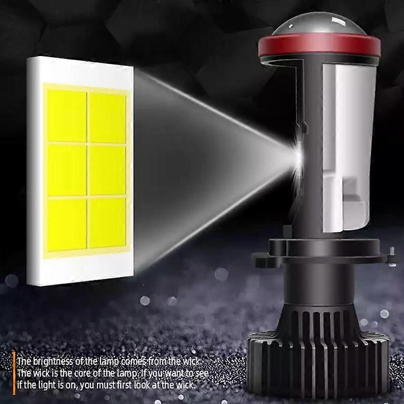 New Y8 H4 LED Headlights car H4 Mini Projector Lens 6000K Super Bright ...