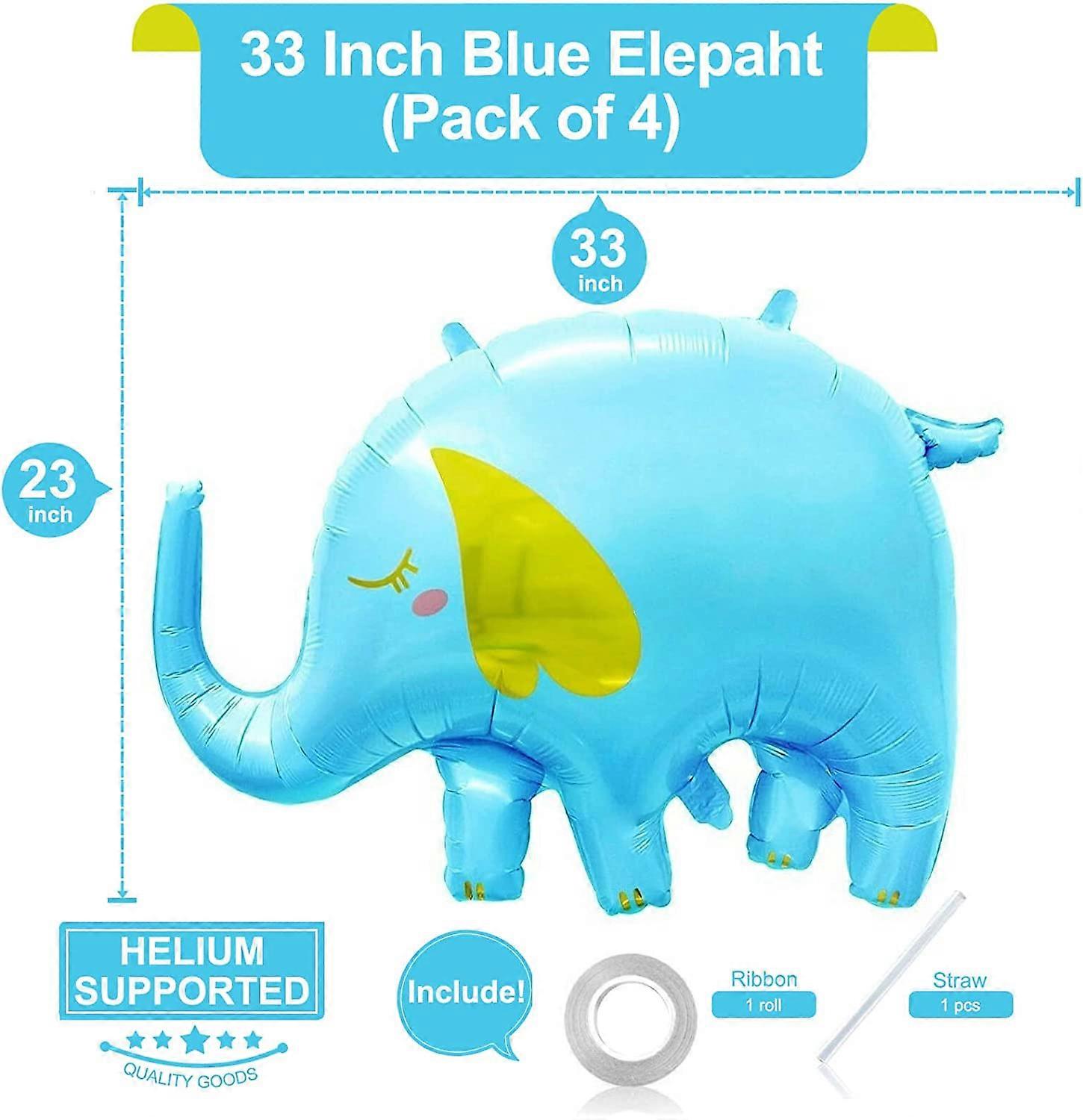 Big 33 Inch Blue Elepaht Balloons Foil Helium Elephant Shaped Animal ...