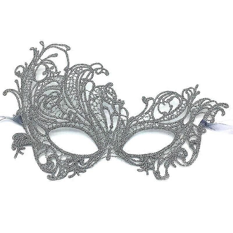 Gold And Silver Lace And Diamond Mask Eye Mask Masquerade Female Party ...