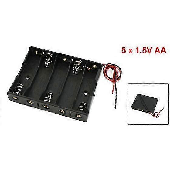 5 x 1.5V AA Battery Slot Holder Case Box Wire Black | Fruugo UK