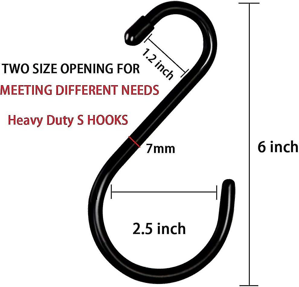 12 Pack S-krokar för hängande, halkfria gummibelagda S-krokar ...