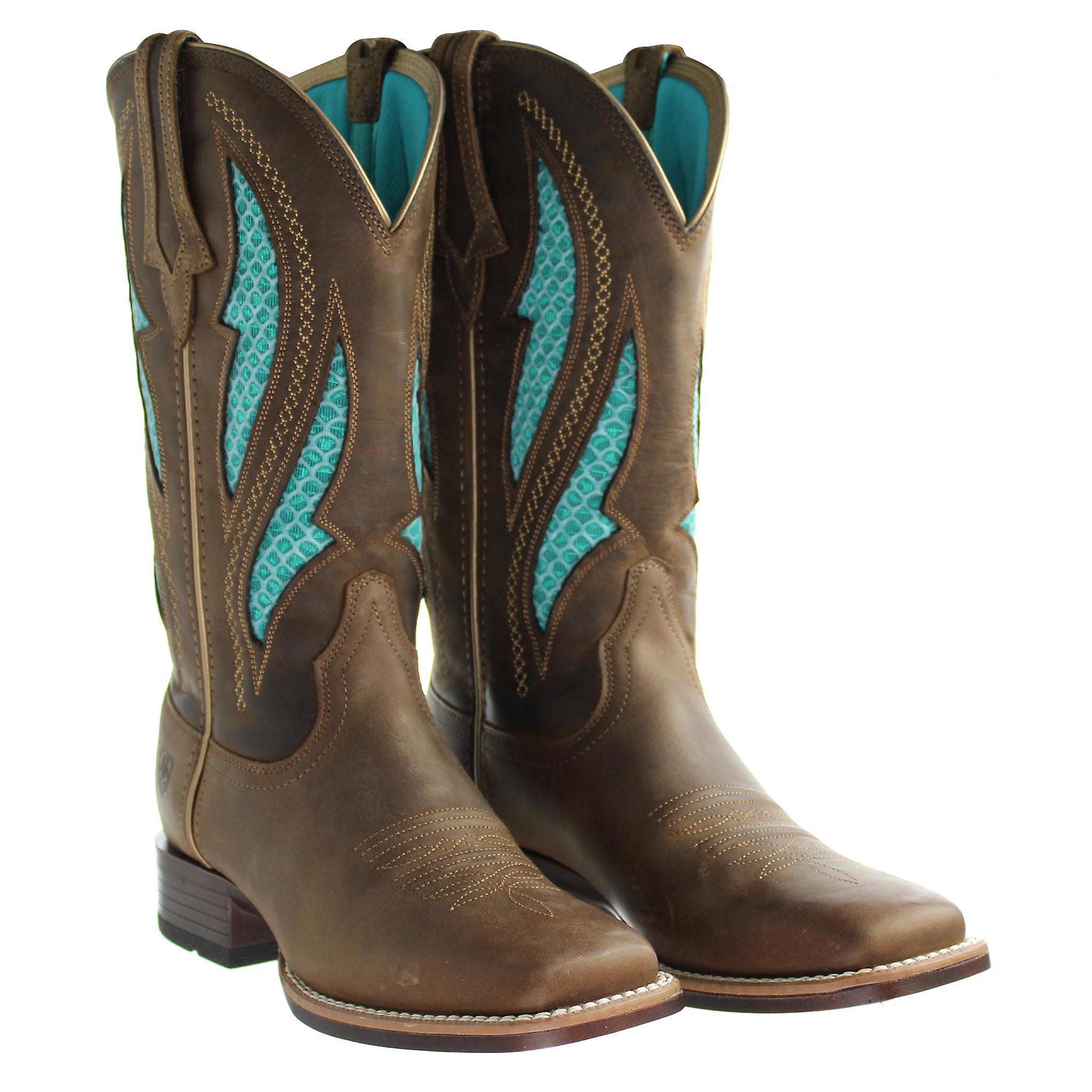 Ariat VentTEK Ultra B Med Western Slip-On Brown Leather Womens Boots ...