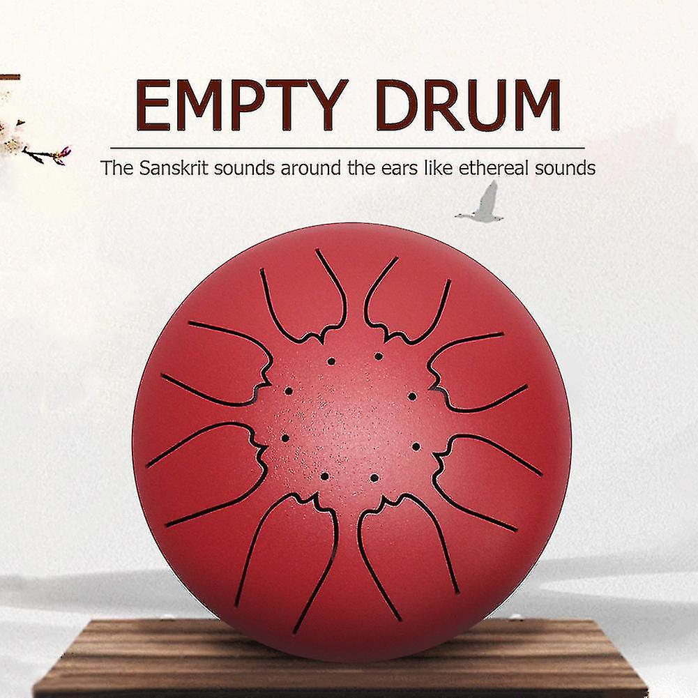 Stål Tongue Drum Set 6 tum 8 Tune Handpan Drum Pad Tank med trumma ...
