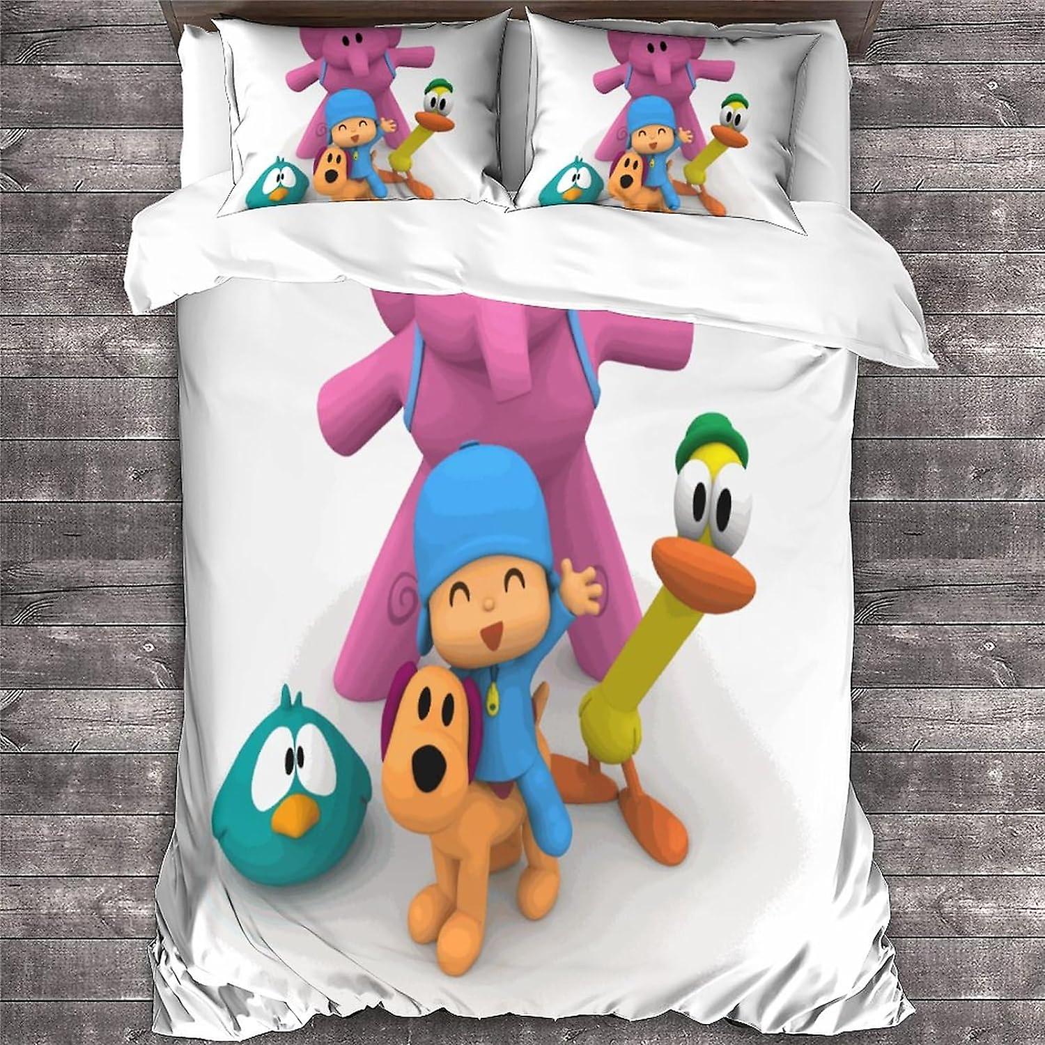 Entemah Pocoyo Bedding Set Duvet Cover Set with Zipper Closure, Cute ...