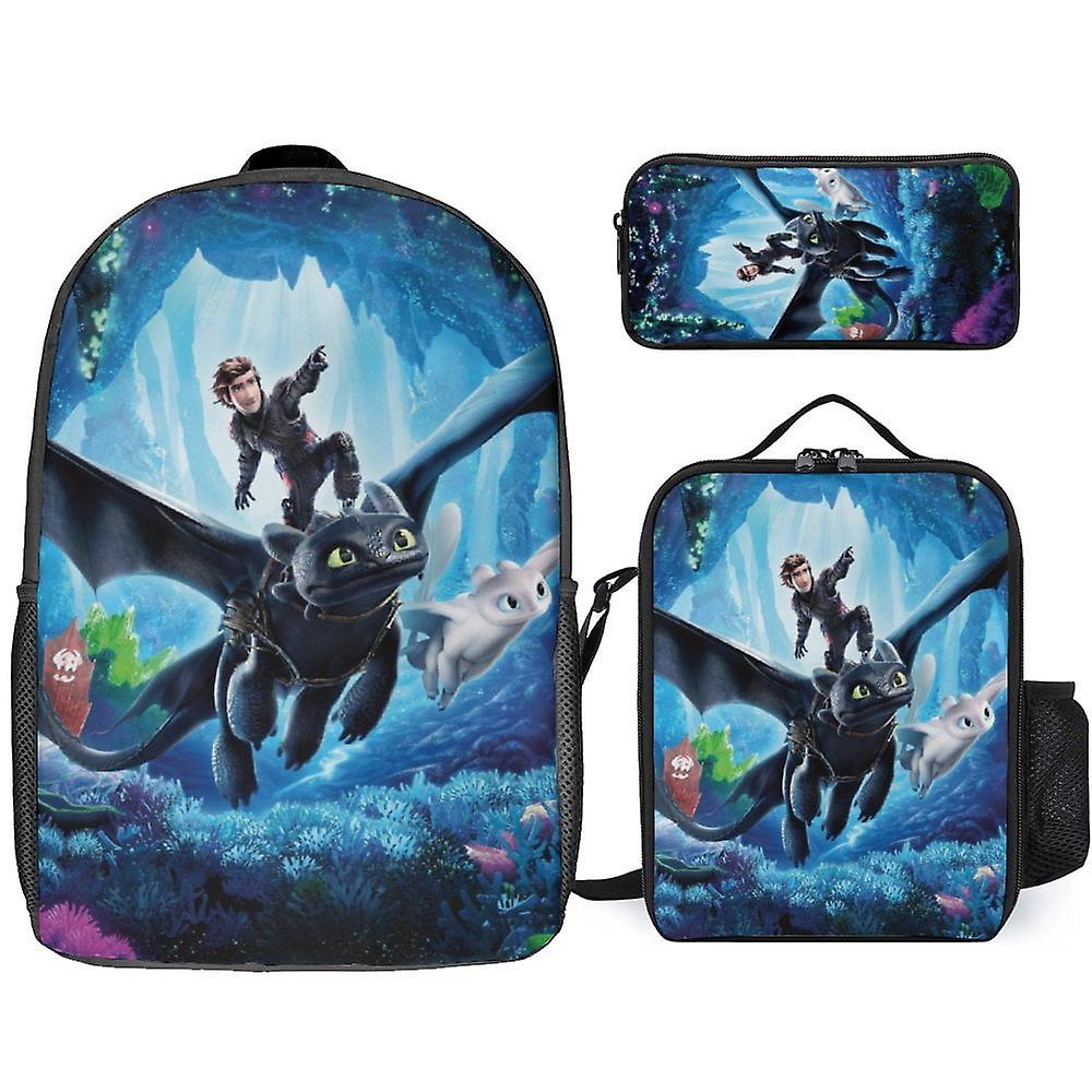 How To Train Your Dragon Toothless Backpack Set Cartoon Backpacks with ...