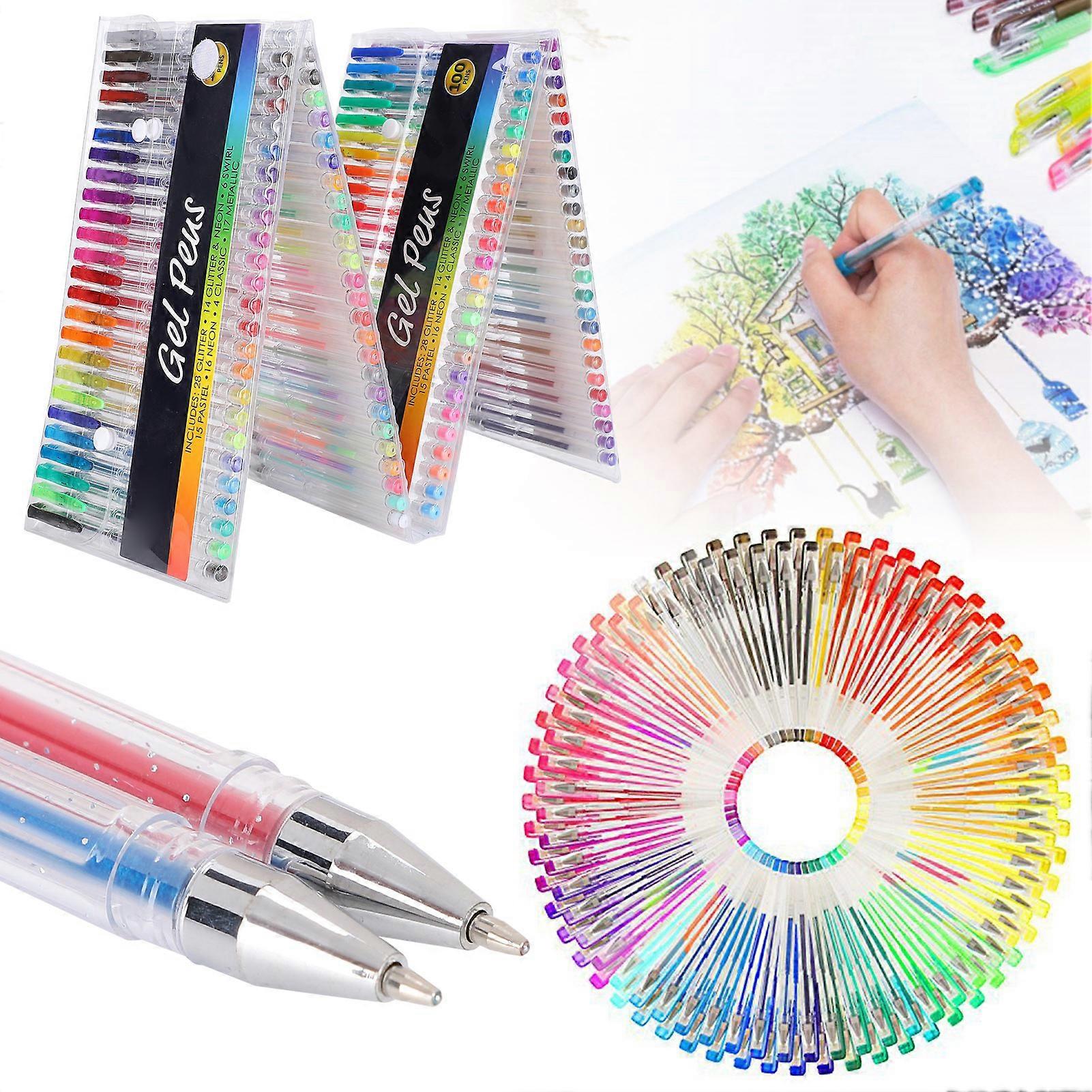 100 Colors Oily Gel Pens Set Highlight Water Color Pen for Writing ...