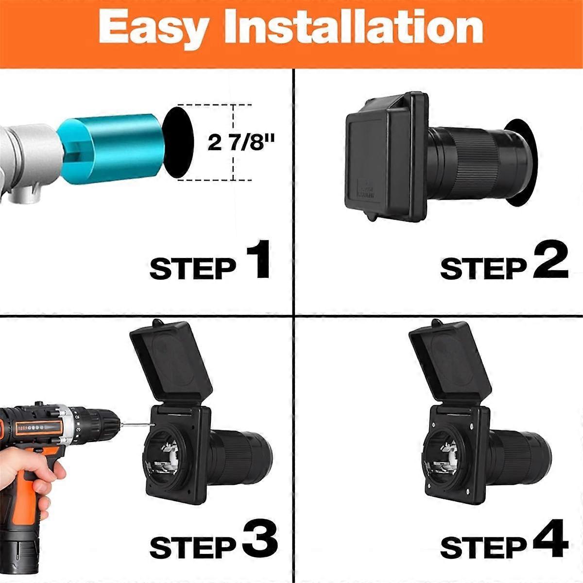 50 AMP Twist Lock RV Shore Power Inlet 125V/250V ,RV Shore Power Inlet ...