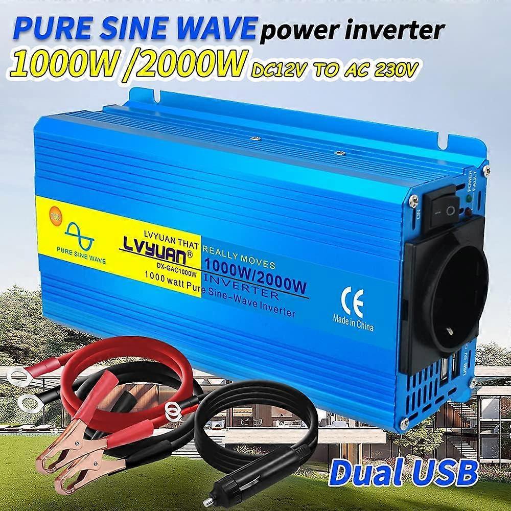 2000W pure sine wave inverter, voltage converter DC12V AC 220V car ...