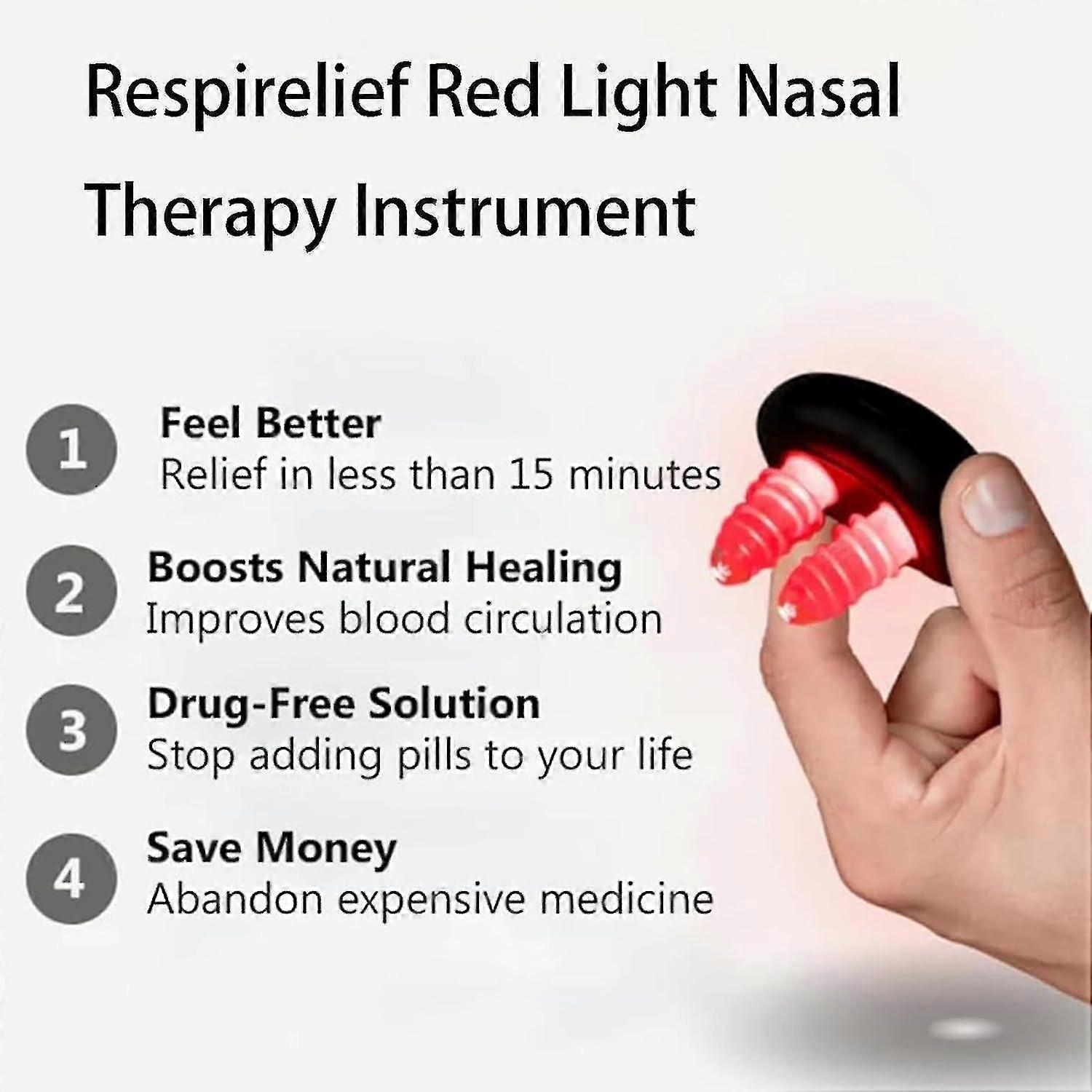 2024 RespiRelief Red Light Nasal Therapy Instrument, Red Light Therapy ...