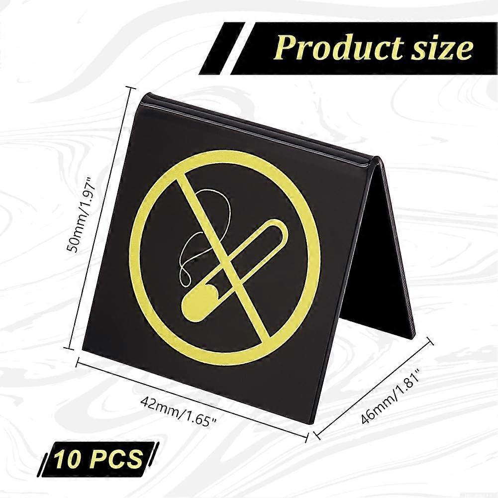 10Pcs Double-Sided Acrylic No Smoking Table Tent Signs Non Smoking Desk ...