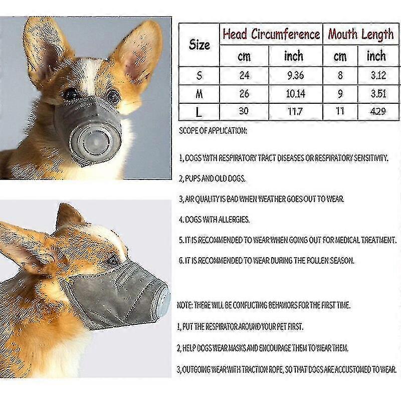 3pcs Dog Soft Face Mask Pet Respiratory Cotton Mouth Filter Anti Dust ...