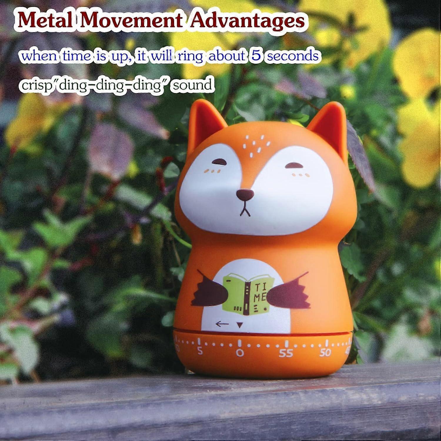 (Orange Fox)Mechanical Kitchen Timer, Cute Animal Timer for Kids, Wind ...