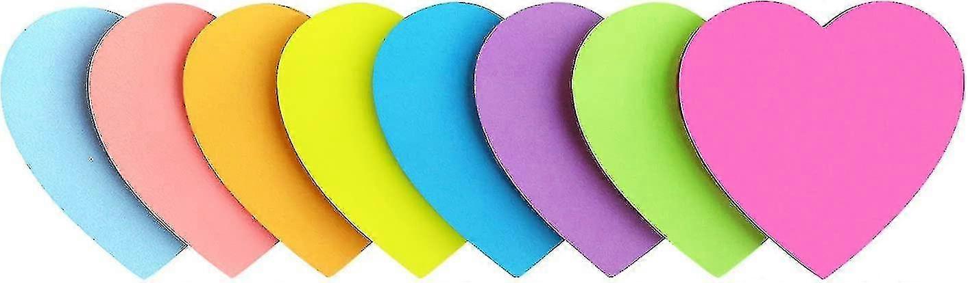 Heart Shape Sticky Notes 8 Color Bright Colorful Sticky Pad 75 Sheets ...