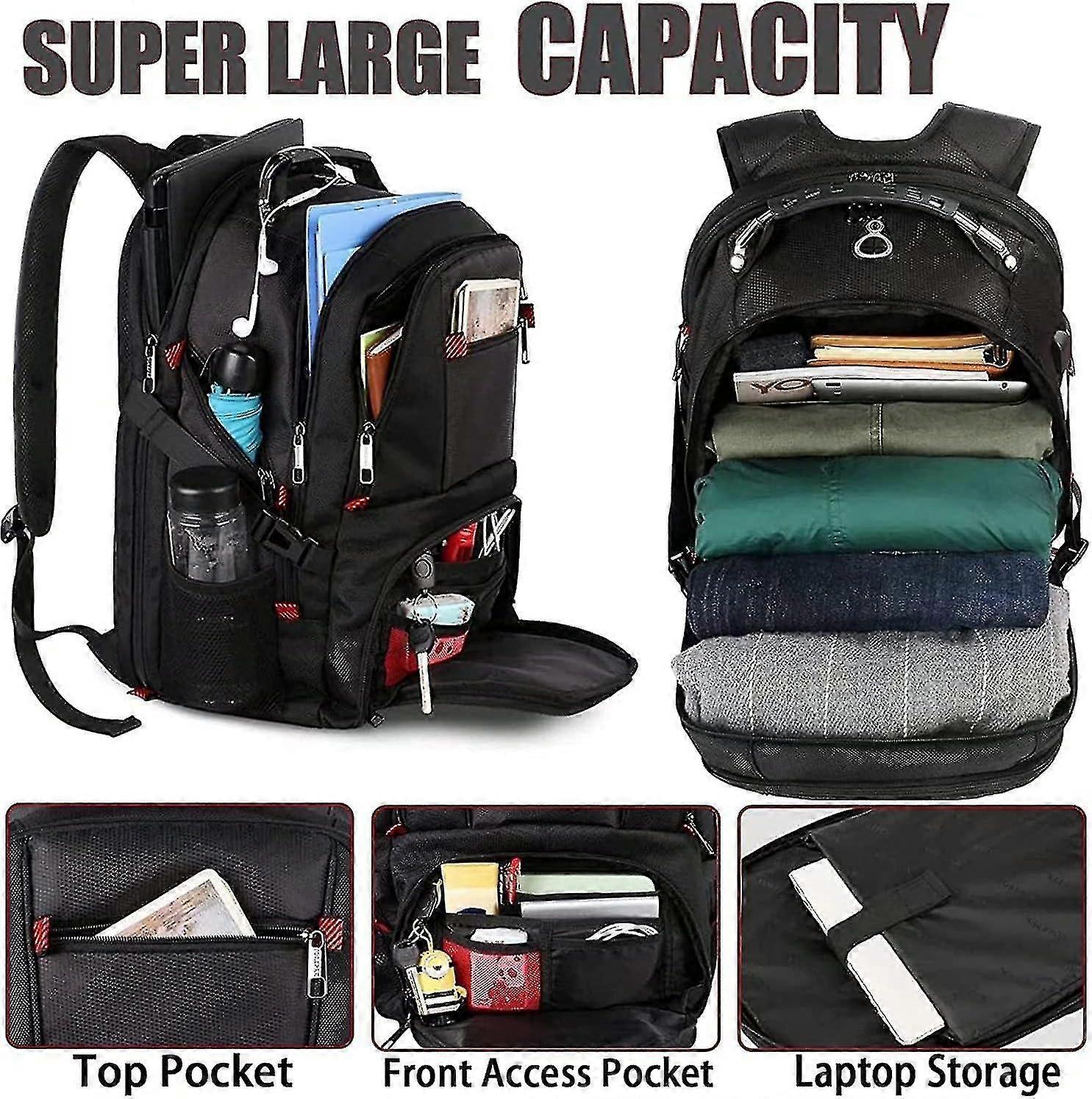 Extra Large Backpack 55l 184 Inch Travel Laptop Backpack For Men Water ...