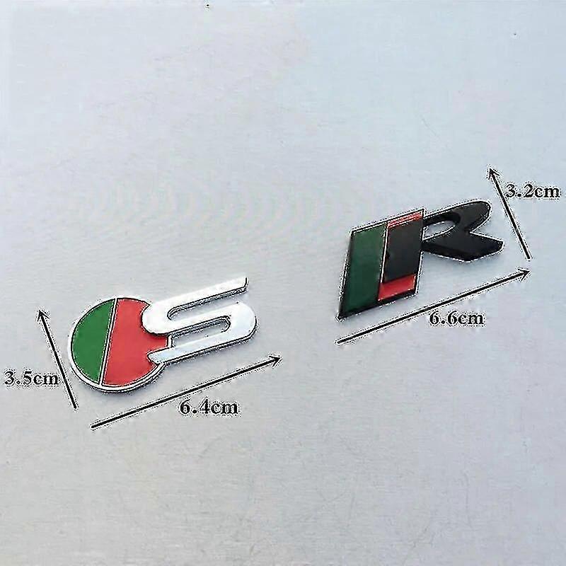 3d Metal Chrome Black Logo R S Letters Emblem Car Badge Trunk Decal For ...