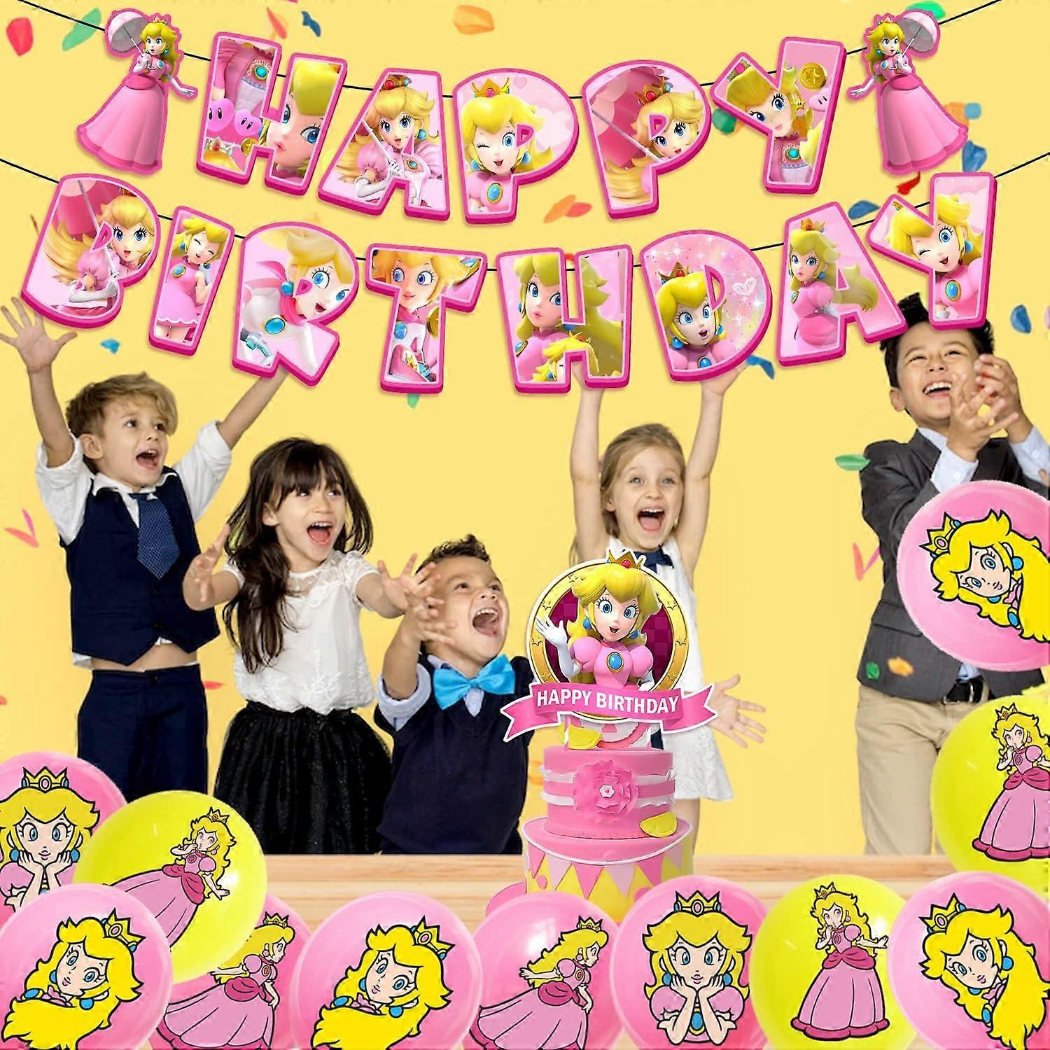 22 Pcs Princess Peach Birthday Party Supplies, Princess Peach Party ...