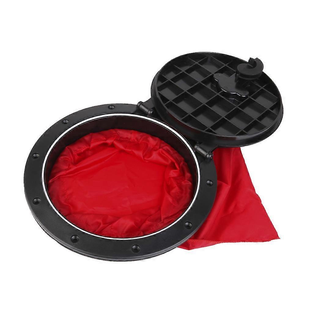 Black Nylon 8'' Pull Out Hatch Cover Deck Plate Kit Black Lid with Red ...