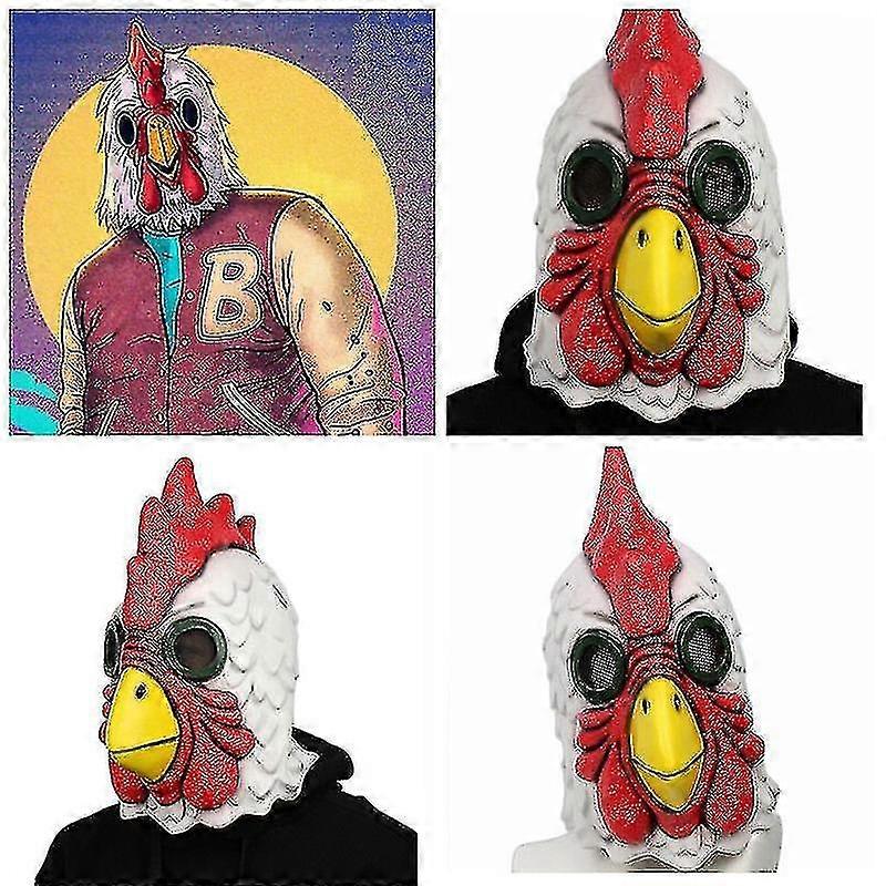 Richard Rooster Mask Hotline Miami Game Cosplay Prop Latex Halloween ...