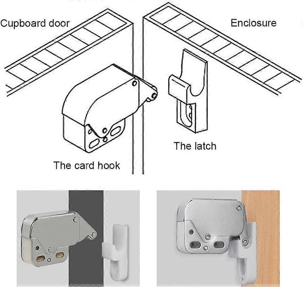 6 Pieces Spring Loaded Cabinet Lock, Mini Touch Latches, Spring Loaded ...