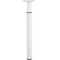 Cylindrical furniture leg adjustable from 300 to 500 mm in white epoxy ...