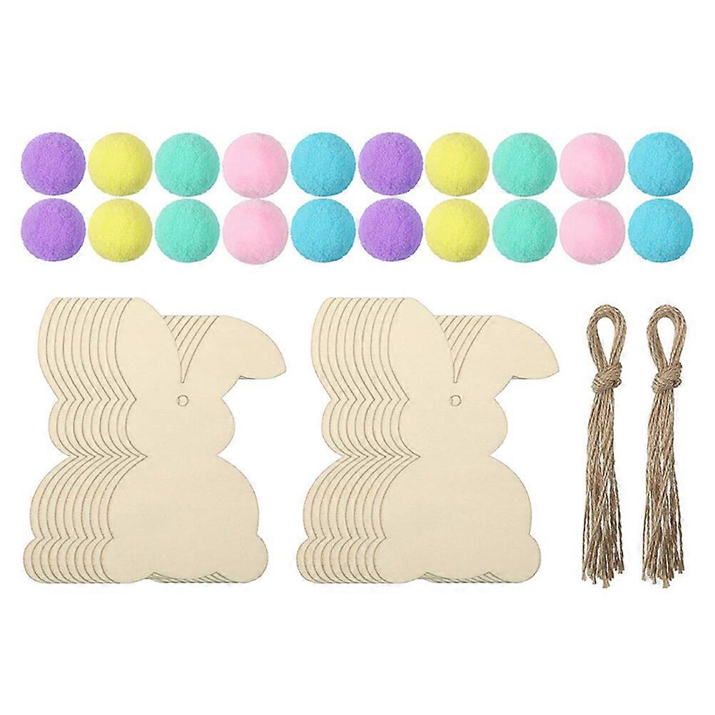 20pcs Easter Wooden Cutouts Unfinished Bunny Shaped Wood Cutouts DIY ...