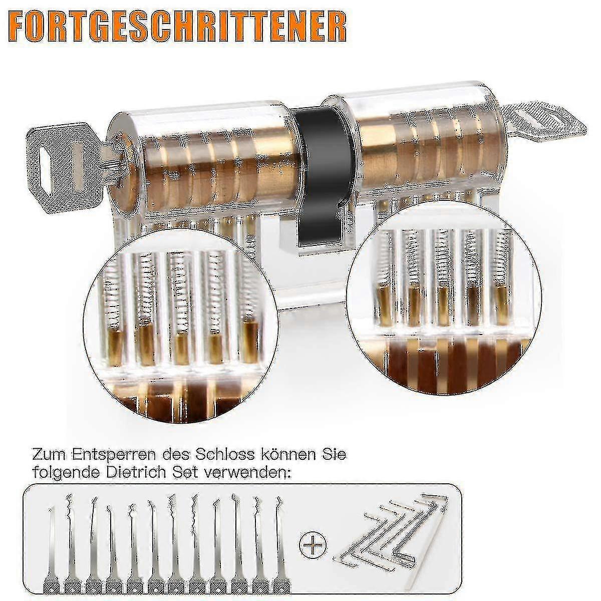 30-piece Lock Picking Set, Lock Pick Set With 3 Transparent Training Locks And Instructions ...