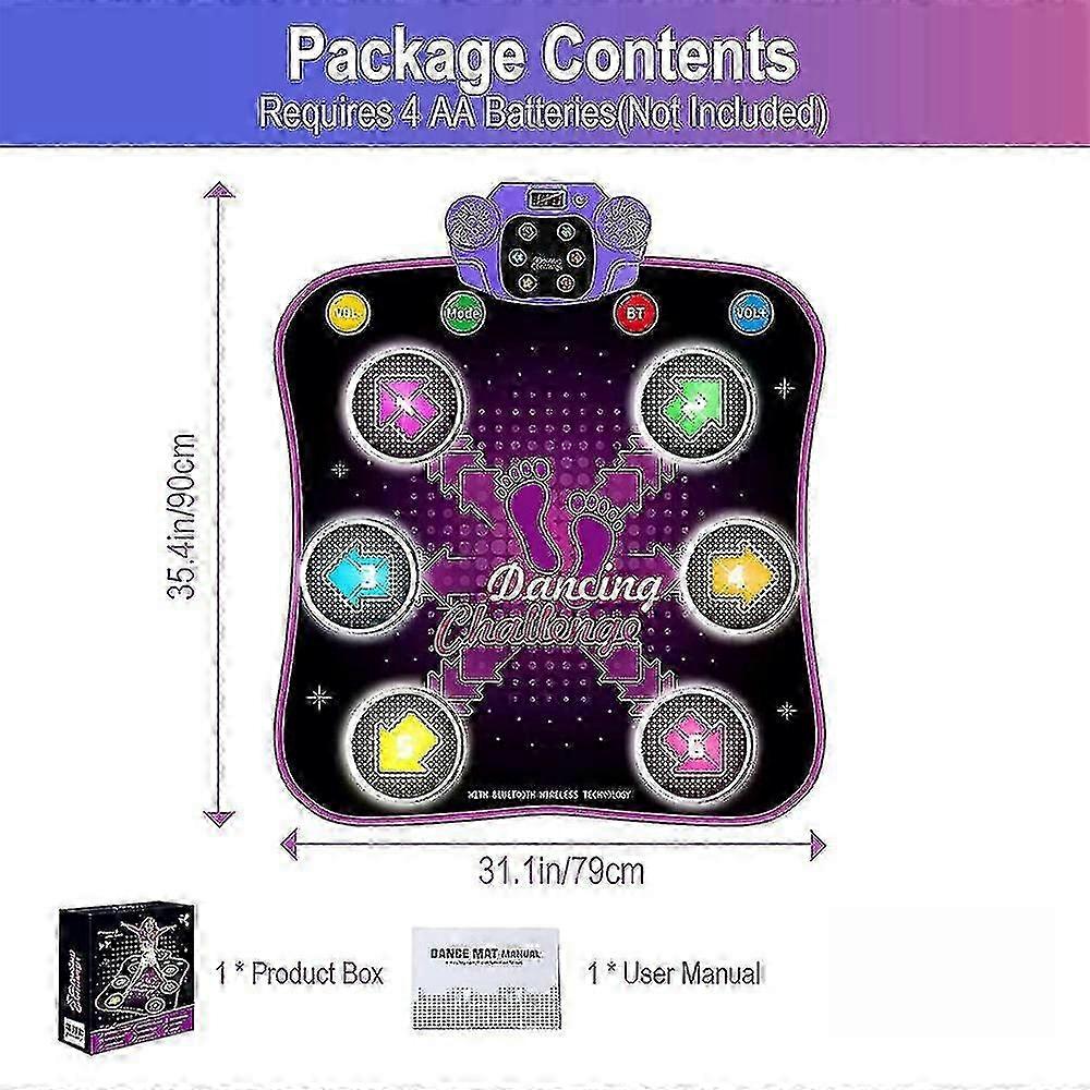 2024 Kids Dance Mat for 3 4 5 6 7 8 9 10 Year Old with Bluetooth Music ...