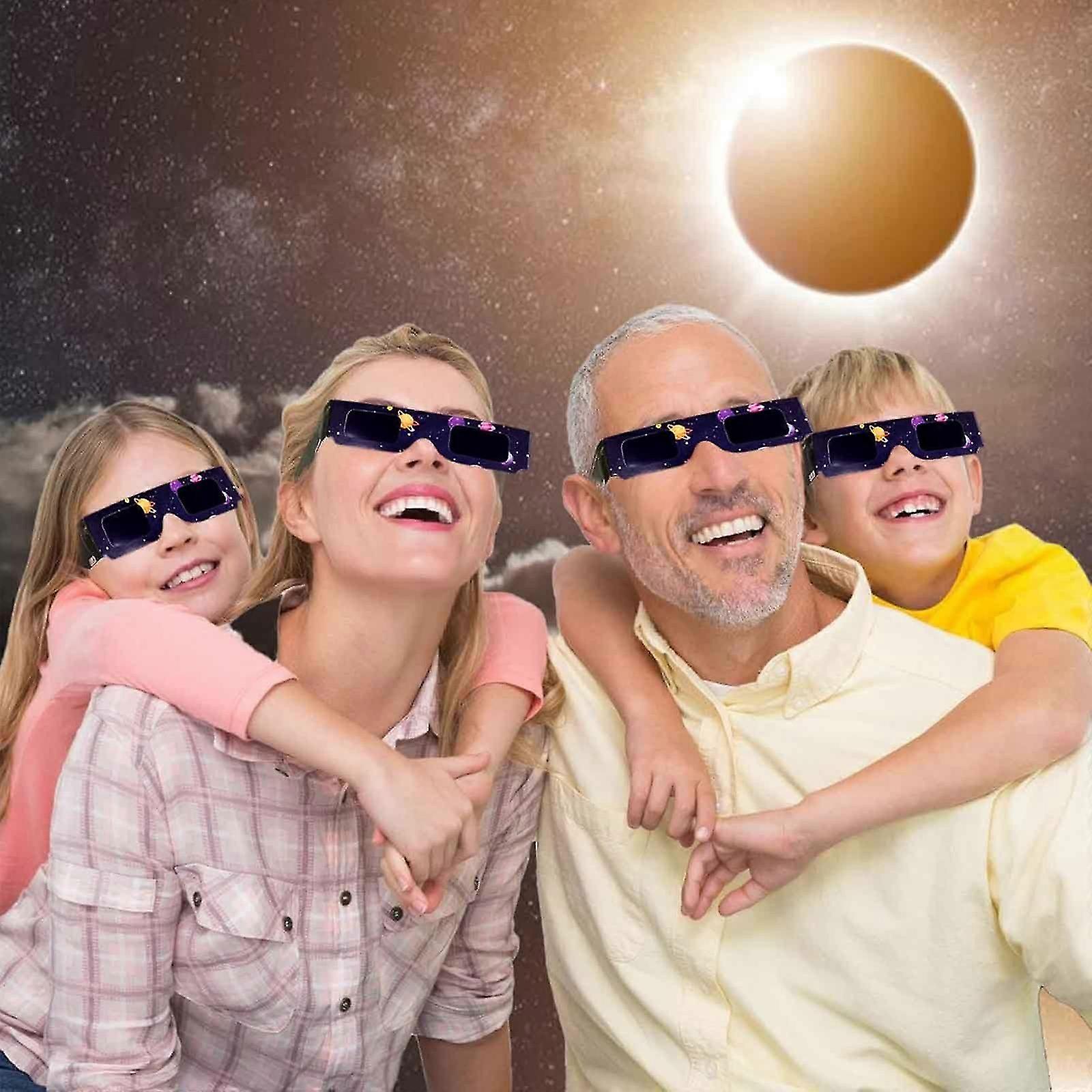 6X Total Solar Eclipse Glasses Portable Safe Shades Glasses Direct Sun ...