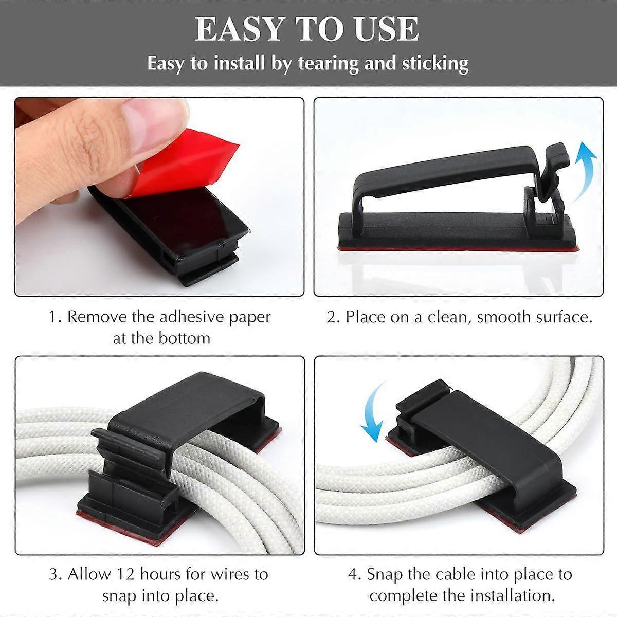 Panel Cable Clips 50PcsAdhesive Cable Clips, Adhesive Desktop Cable ...