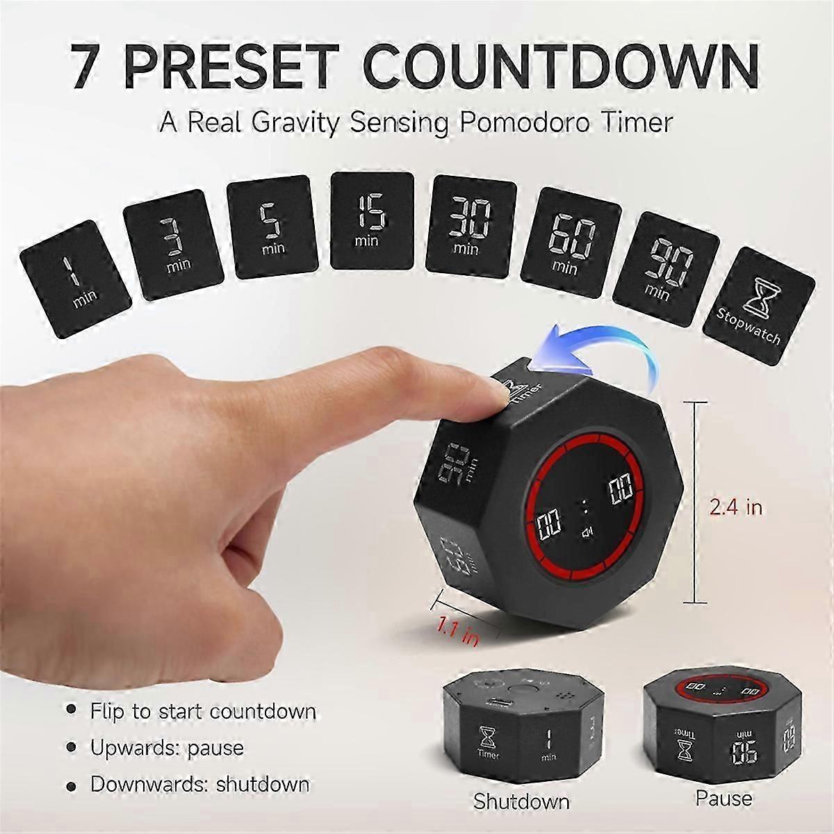 Visual Countdown Timer 1,3,5,15,30,60,90 Minutes Preset | Fruugo UK