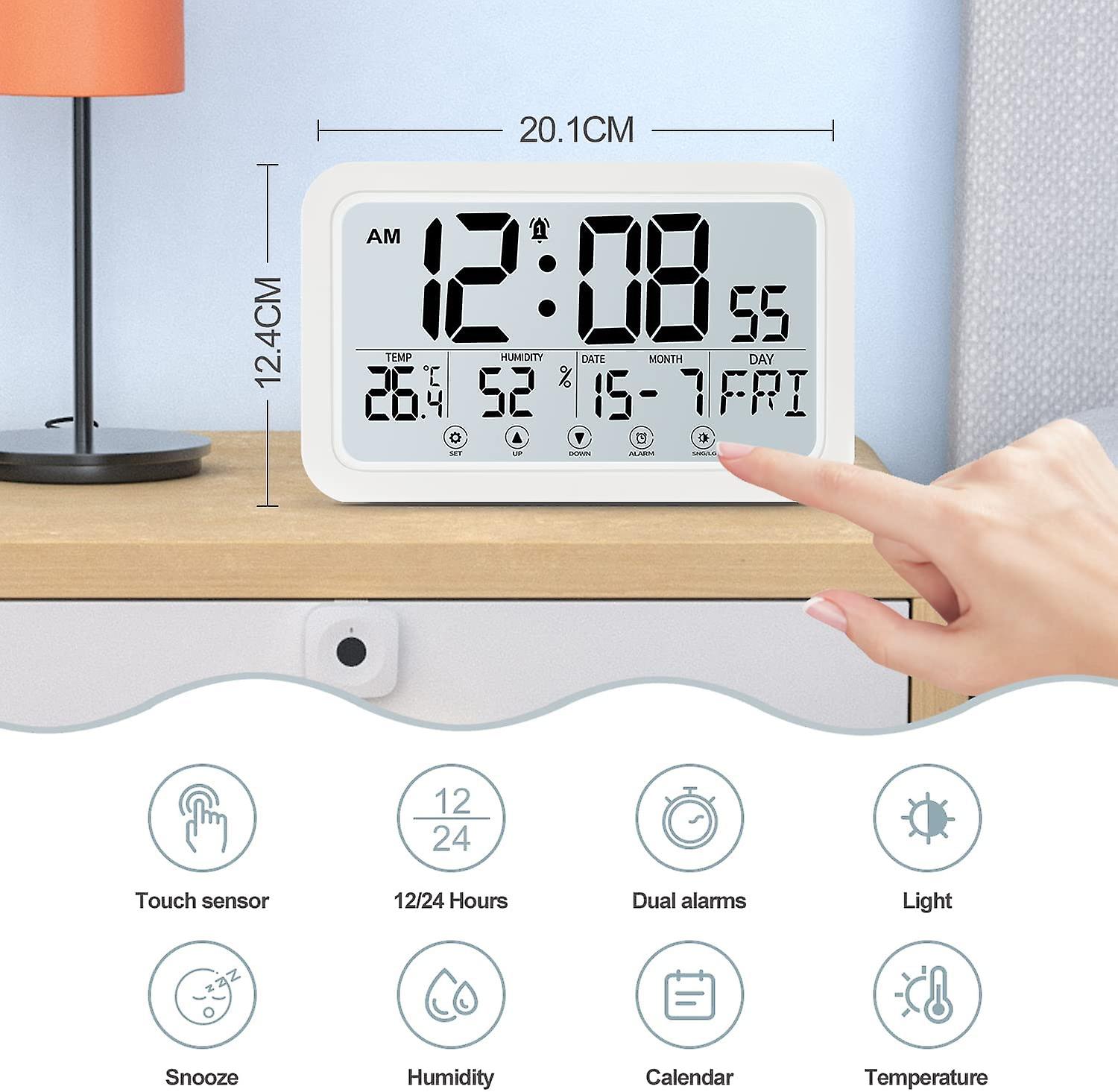 Large Digital Alarm Clock, Touchable Digital Wall Clocks With ...