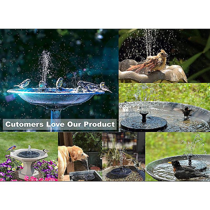 Solar Powered Floating Bird Bath Water Fountain Outdoor Pond Pool ...