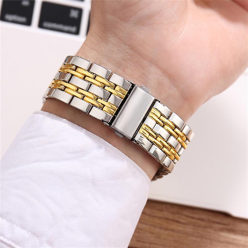 Orlando Steel With Large Dial Oren Men's Gold Alloy Watch | Fruugo UK